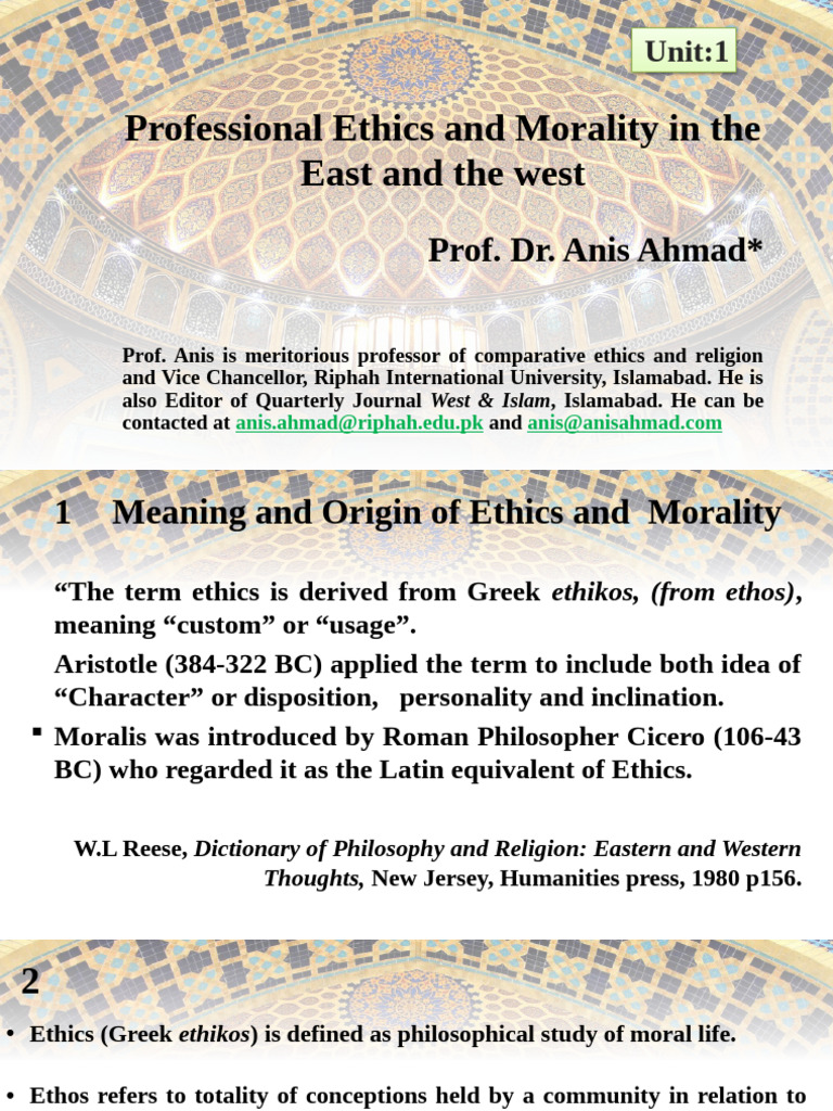 1-Professional Ethics and Morality in The East and - PPTX (2020) | PDF | Intention | Liberal ...