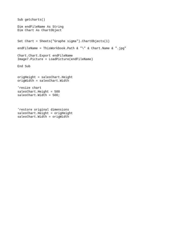 Code To Export Chart | PDF