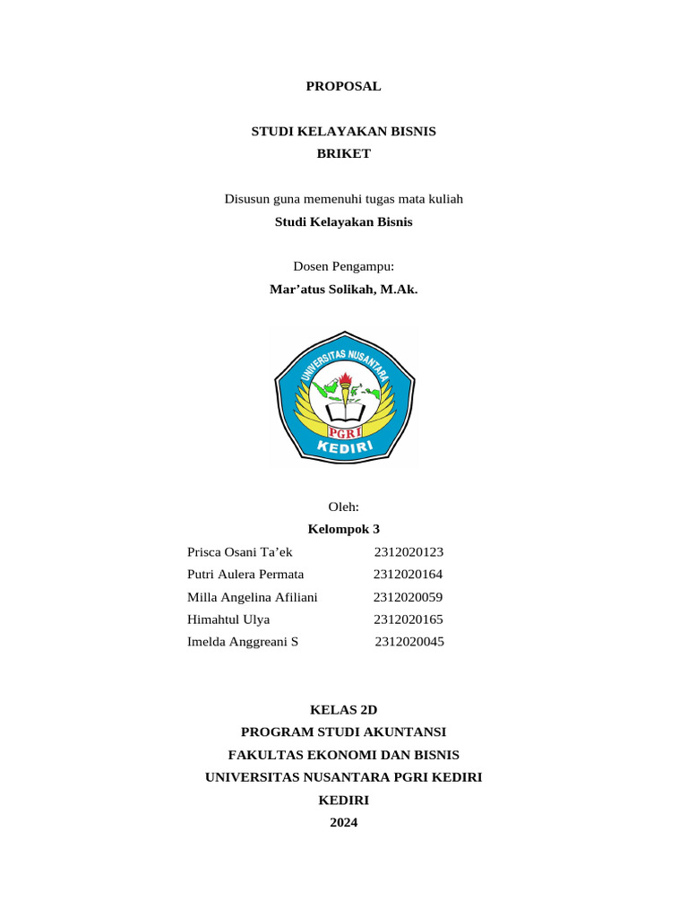 2D - Kelompok 3 - Proposal Studi Kelayakan Bisnis | PDF