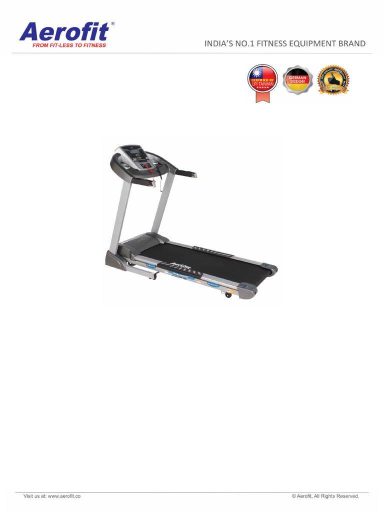 Aerofit Af 508 Motorized Treadmill | PDF