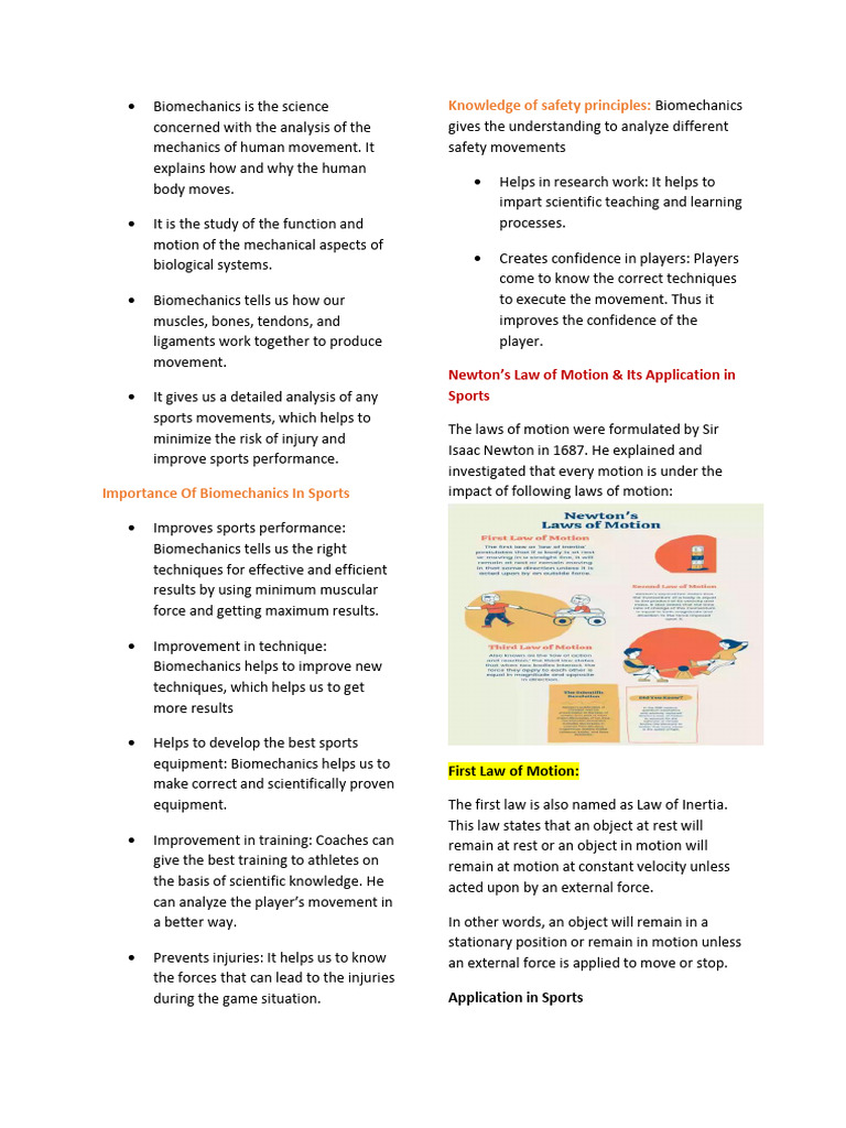 Biomechanics Is The Science Concerned With The Analysis of The ...