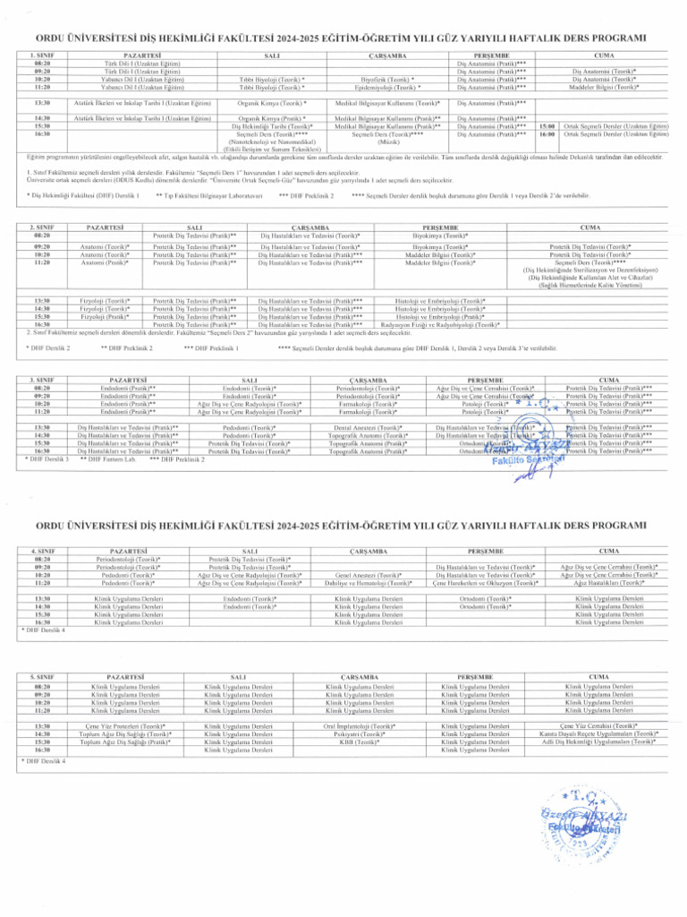 Odu DHF 2024 2025 Guz Donemi Ders Programi | PDF Odu DHF 2024 2025 Guz Donemi Ders Programi | PDF