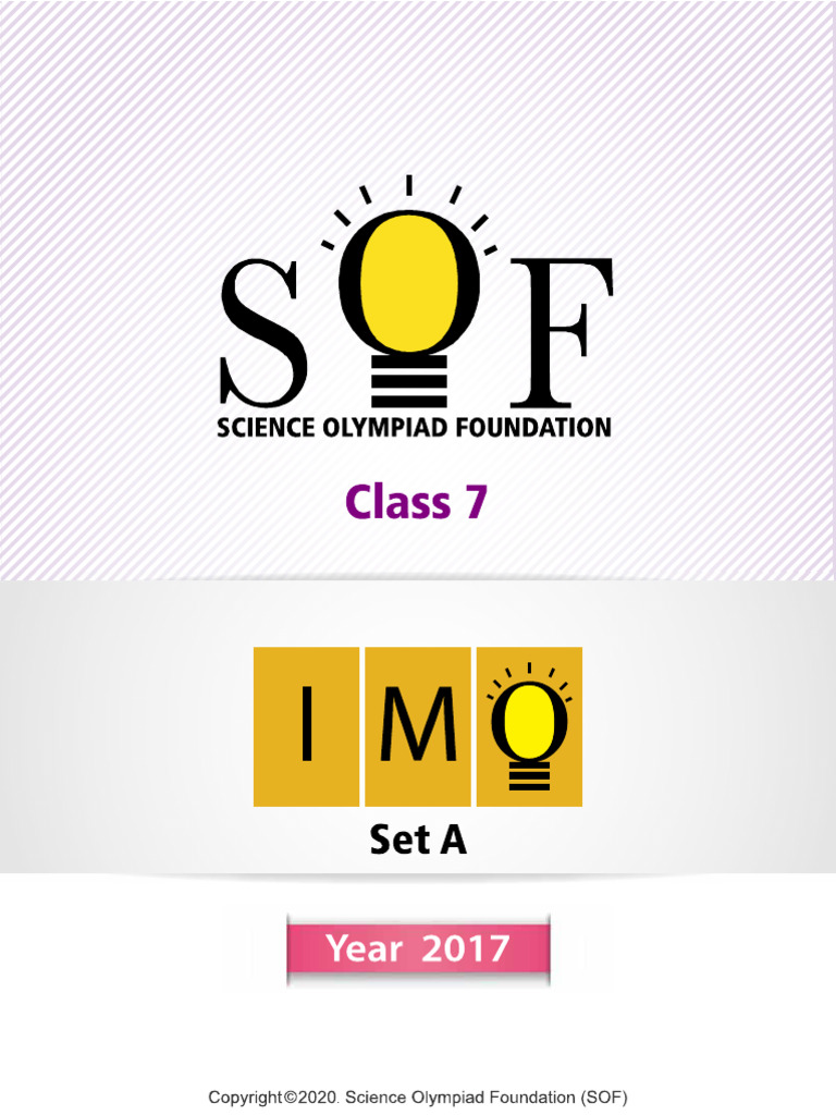 Class 7 Imo L 1 2017 Set A Pdf 
