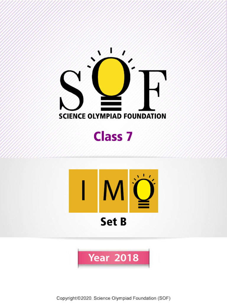 Class 7 Imo L-1 2018 Set B | PDF