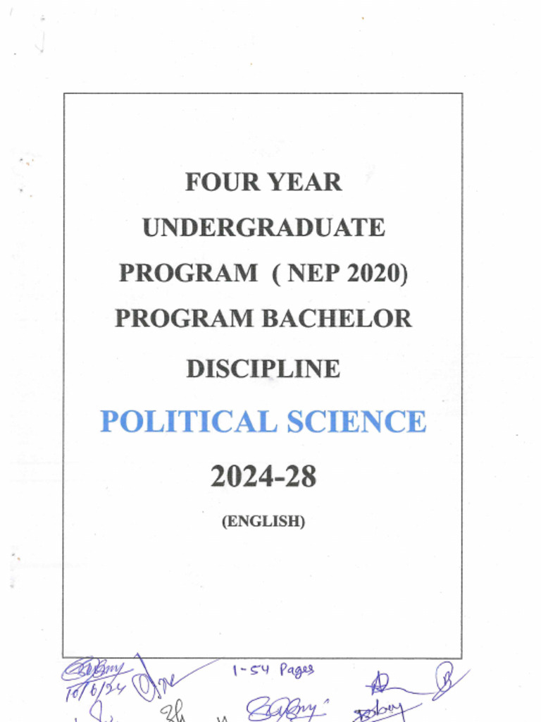 Political Science Bachelor Program 2024-28 | PDF | Political Science ...
