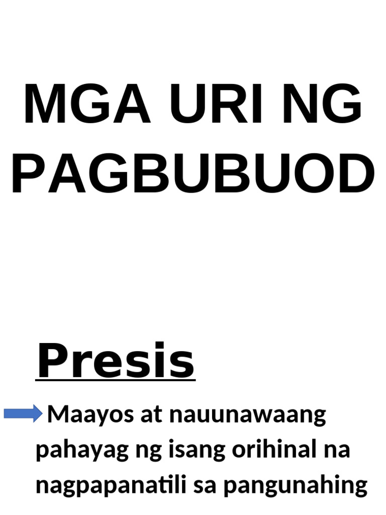 Mga Uri NG Pagbubuod | PDF