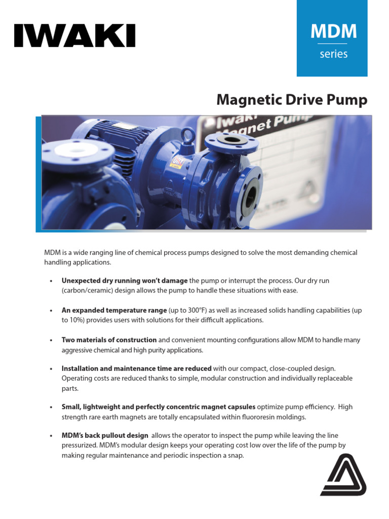Catalogo IWAKI - Serie MDM | PDF | Pump | Mechanical Engineering