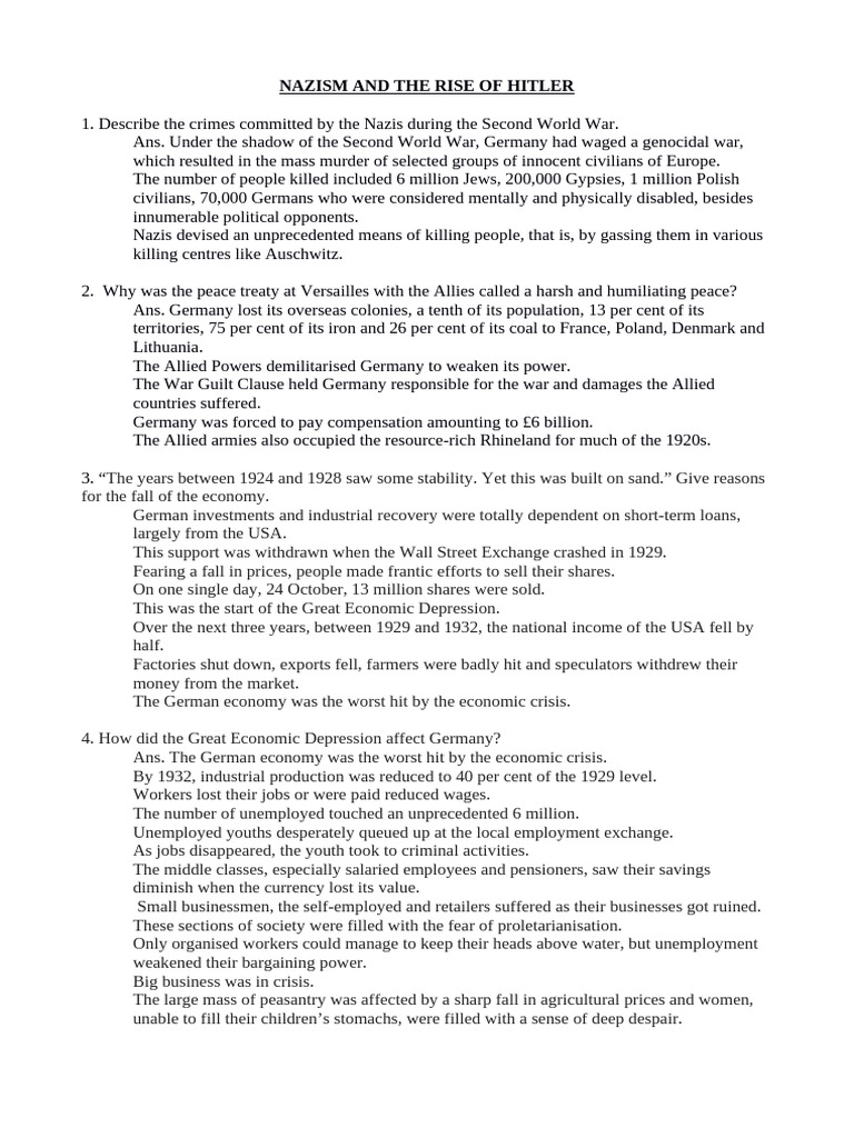 Nazi Crimes and Hitler's Rise Explained | PDF | Nazi Germany | Nazi Party