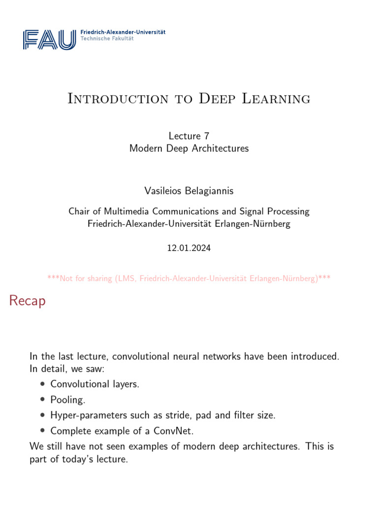 7.Architectures | PDF | Deep Learning | Computational Neuroscience