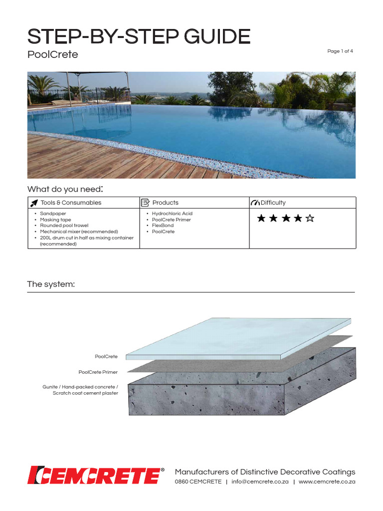 PoolCrete Application Guide | PDF | Plaster | Industrial Processes