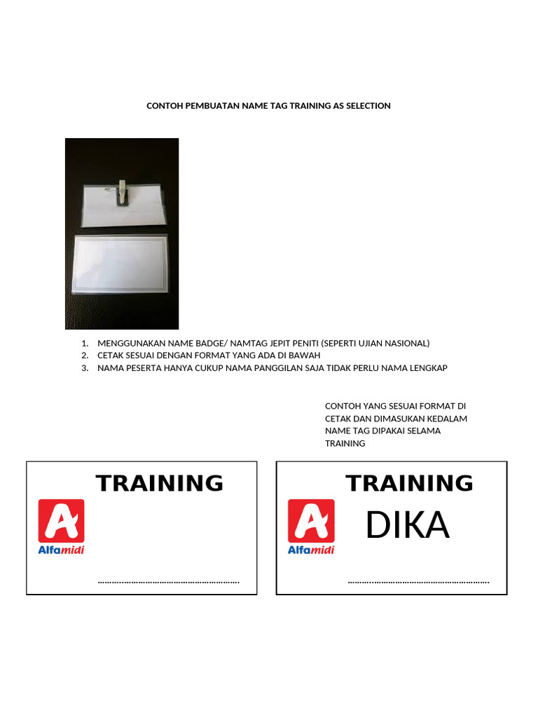 Name Tag Training | PDF