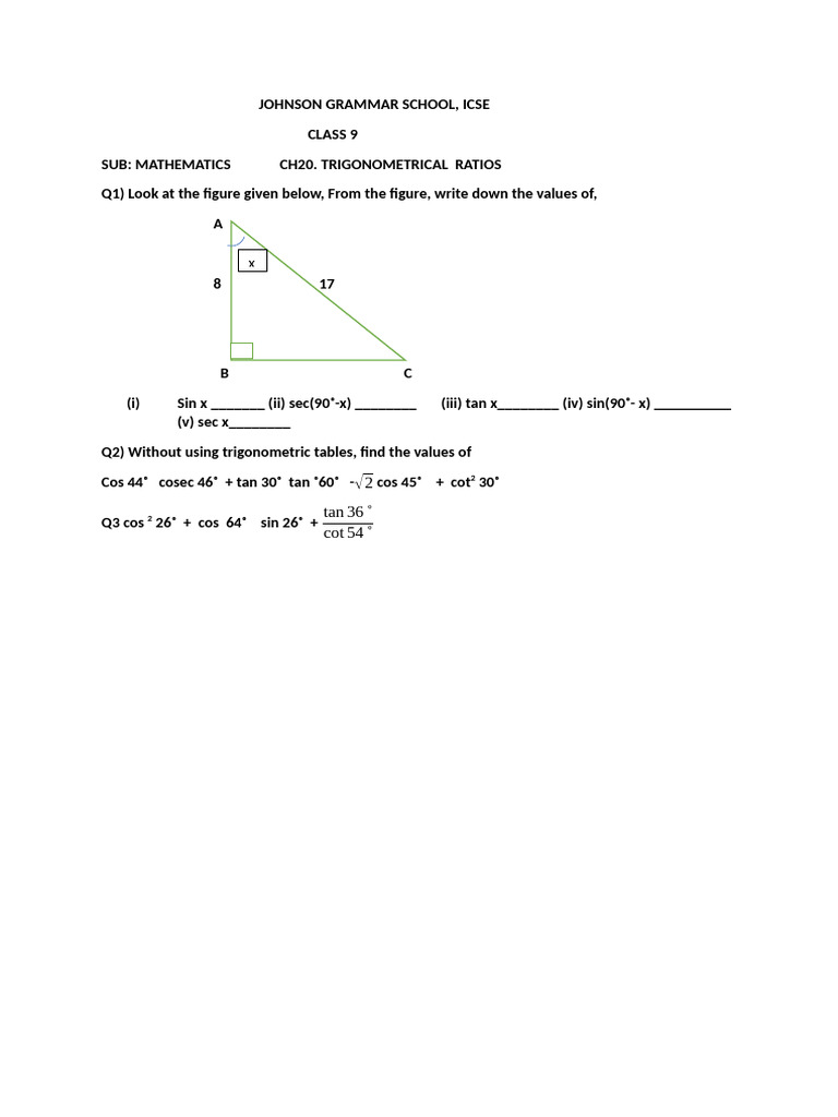 Ch20. Work Sheet | PDF