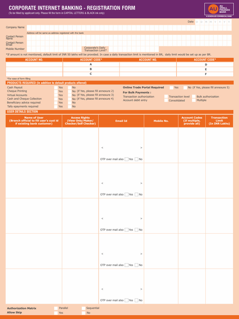 Corporate Internet Banking Registration | PDF | Payments