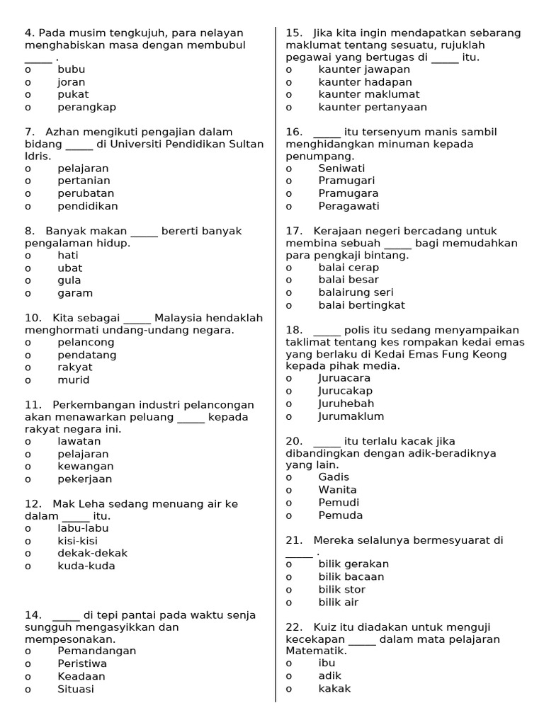 Kuiz Kata Nama | PDF