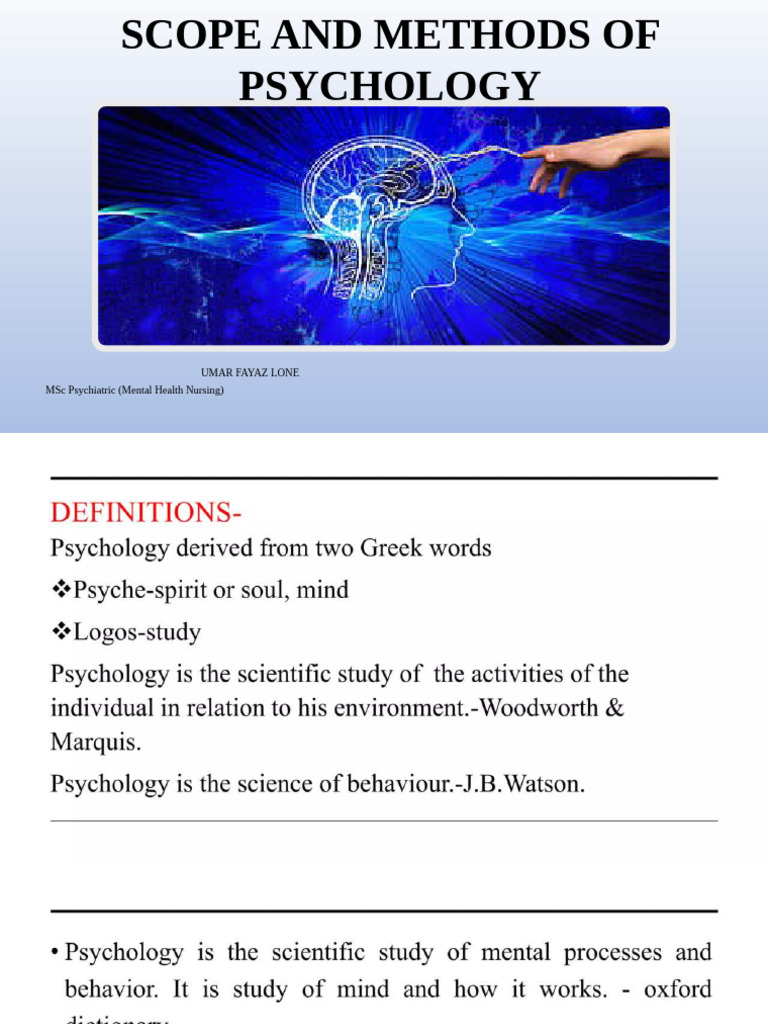Scope and Methods of Psychology | PDF
