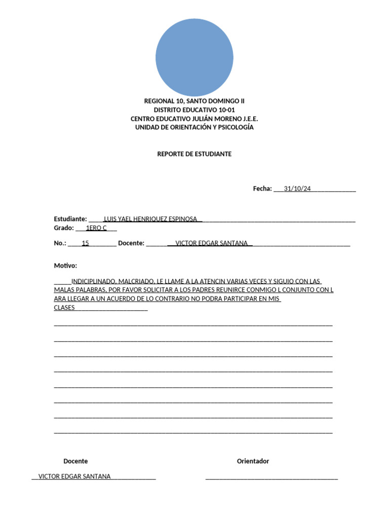 Hoja de Reporte de Estudiantes | PDF | Autosuperación | Bienestar