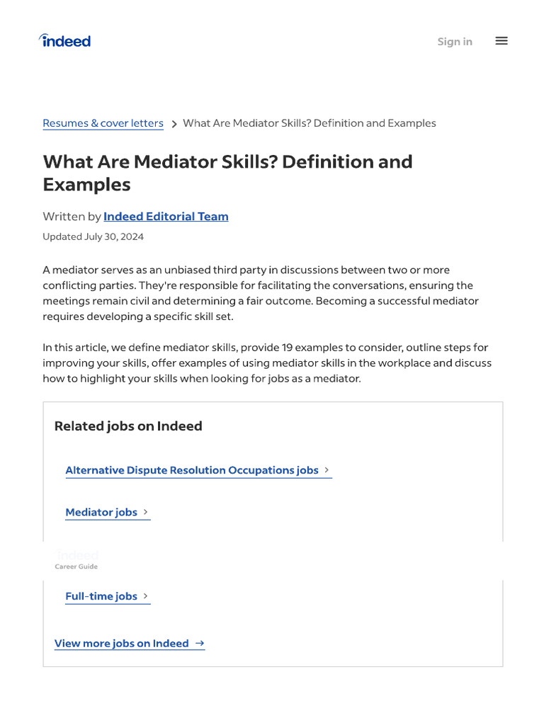 19 Examples of Mediator Skills | PDF