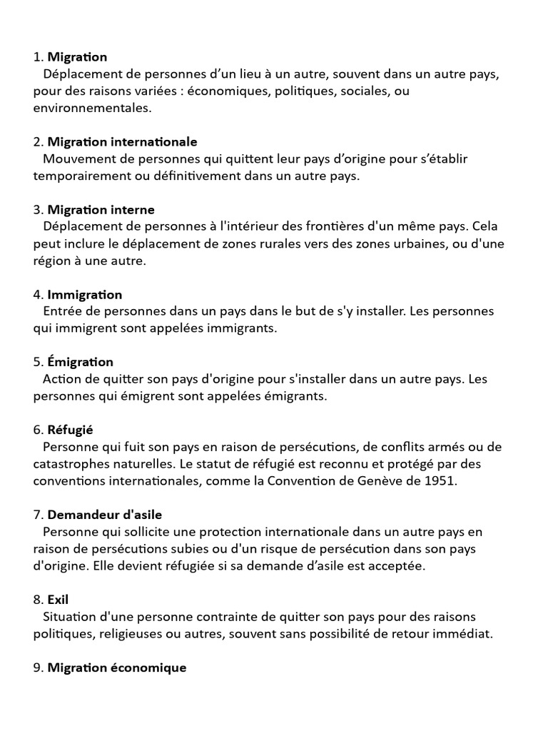 Comprendre les types de migration | PDF | Migration humaine | Réfugié