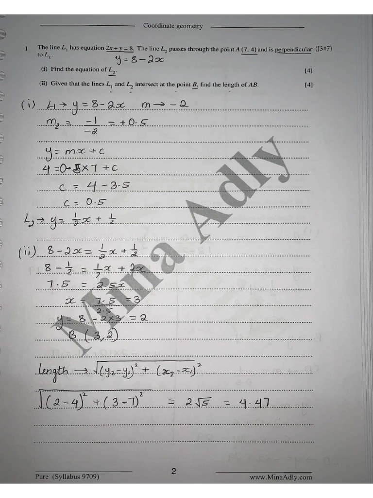 Coordinate Geometry HW | PDF