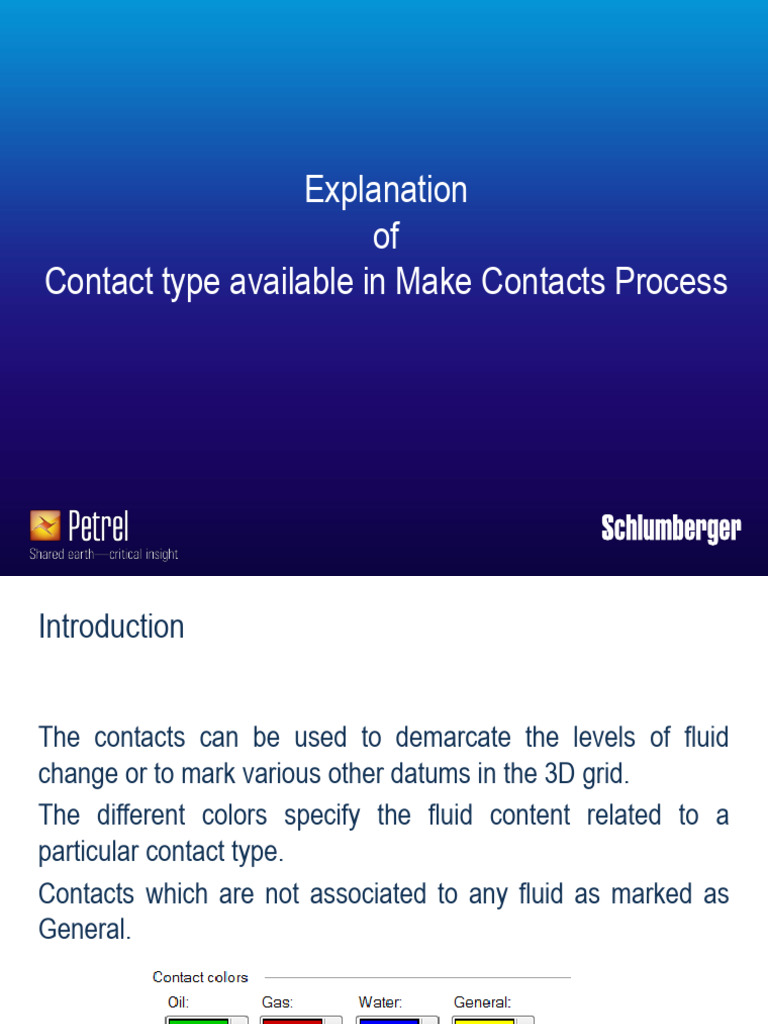 Contact Types Definition - Petrel | PDF | Gases | Physical Chemistry