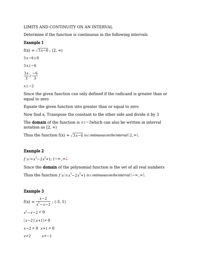 Limits and Continuity On An Interval | PDF | Teaching Methods & Materials