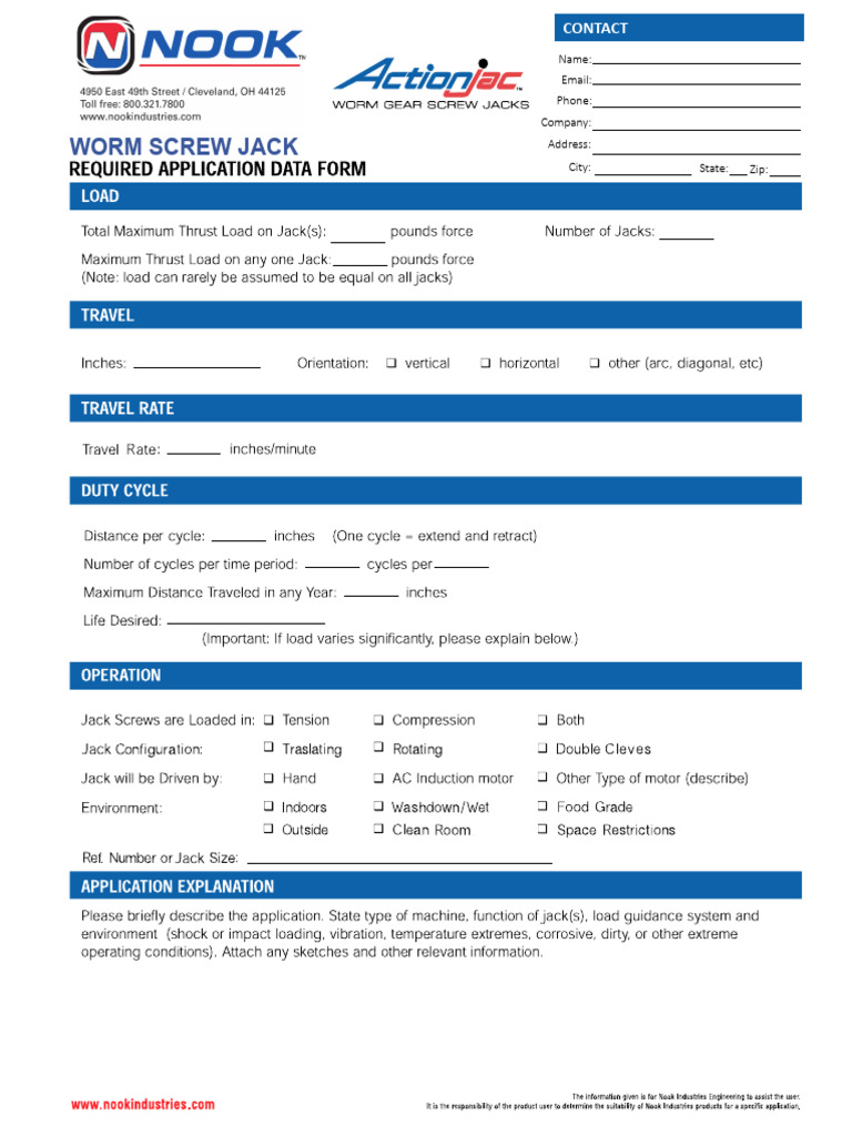 Jack Data Form | PDF