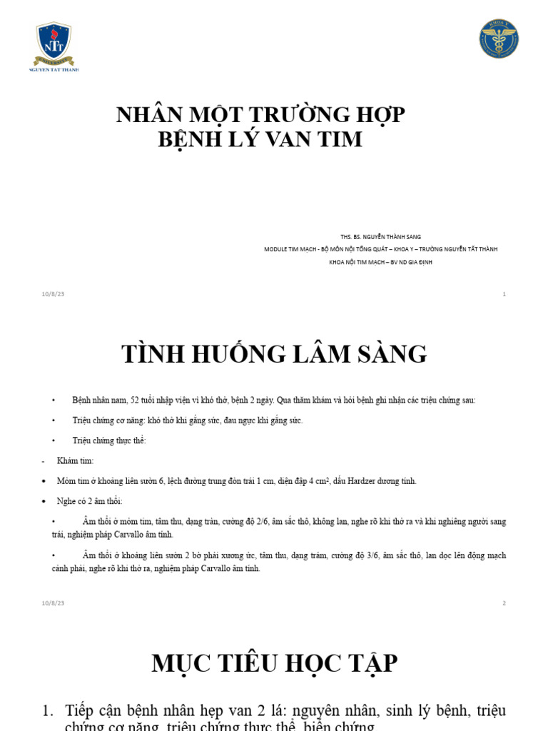 Module Tim Mạch Y2 - Bly Van Tim | PDF