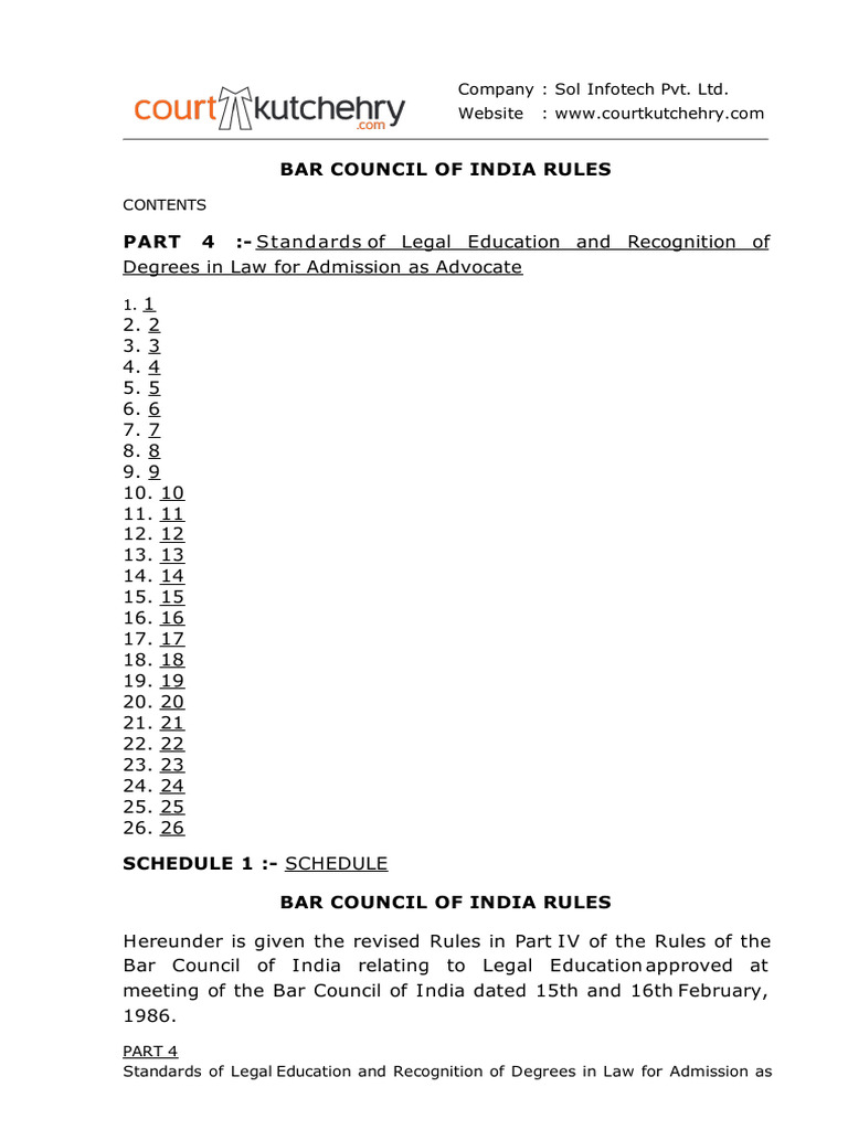 BCI Legal Education Rules Overview | PDF | Legal Education | Advocate