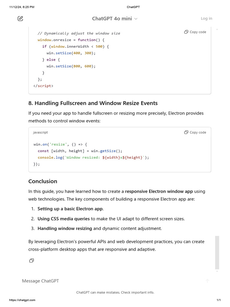Learn Responsive Window App Using Electron | PDF