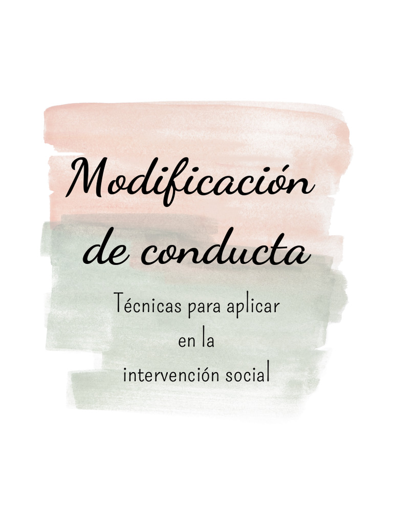 TECNICAS DE MODIFICACION DE CONDUCTA-salida | PDF | Comportamiento | Aprendizaje