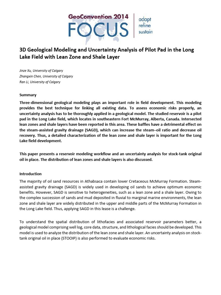 3D Geological Modeling and Uncertainty Analysis | PDF | Probability ...