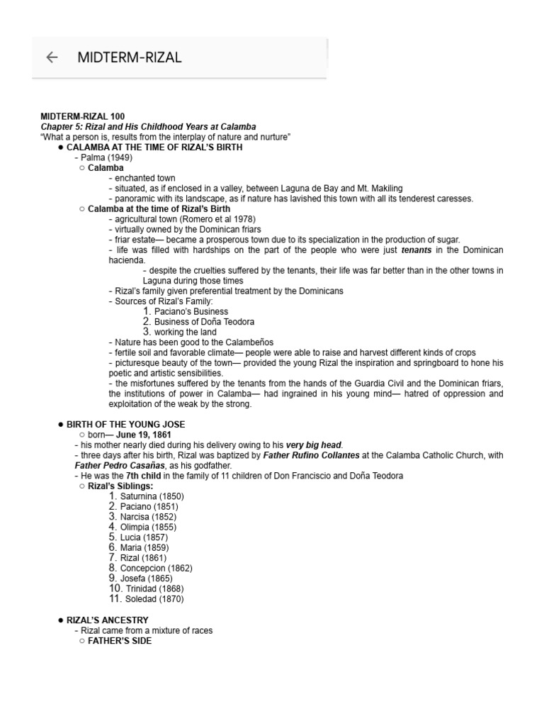 MIDTERM-RIZAL | PDF | Humanities