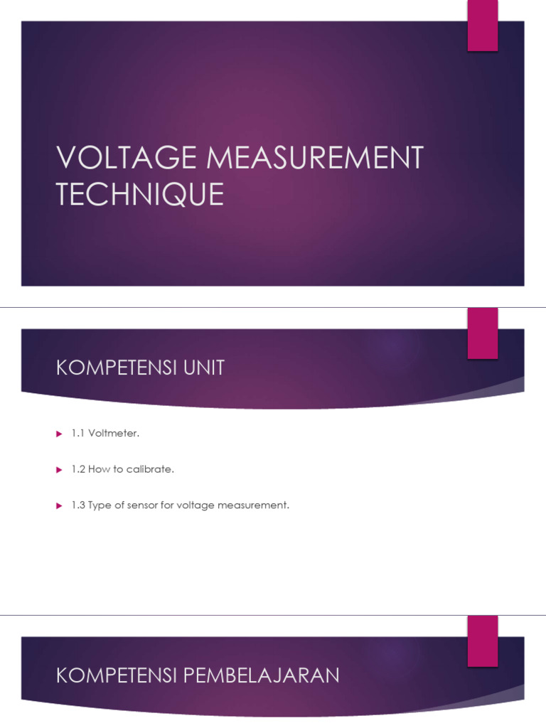 Bab 1-VOLTAGE MEASUREMENT TECHNIQUE | PDF