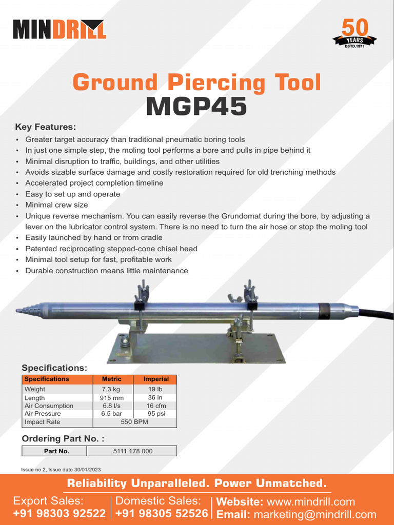 Mindrill Ground piercing tool MGP45 (2) | PDF