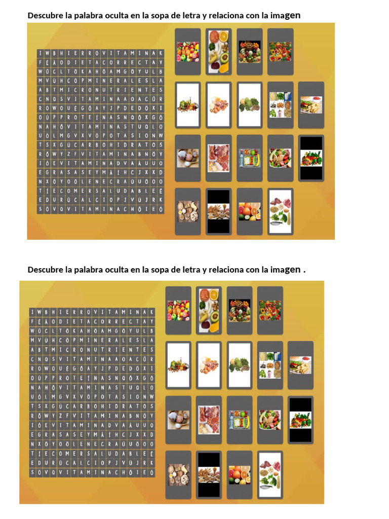 Descubre La Palabra Oculta y Relaciona Con La Imagen | PDF | Artes del ...
