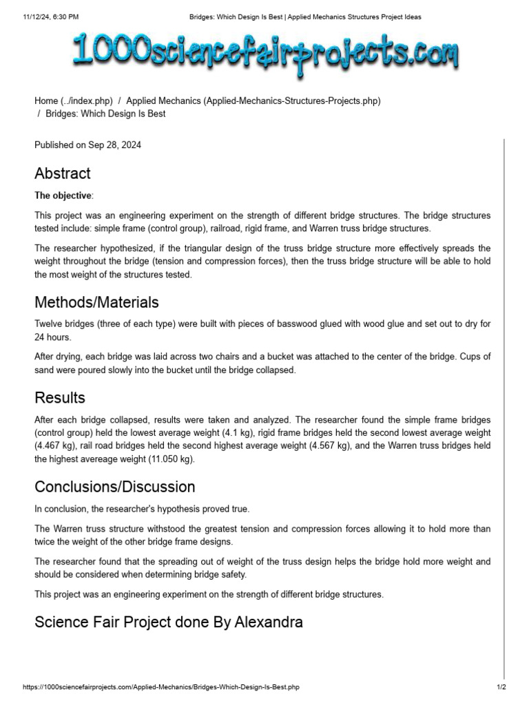 Bridges - Which Design Is Best - Applied Mechanics Structures Project ...