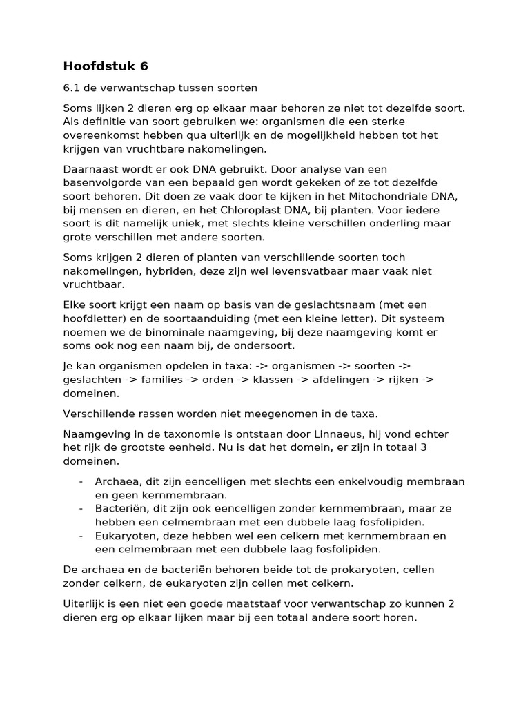 Samenvatting Biologie H6 en H8 5 | PDF