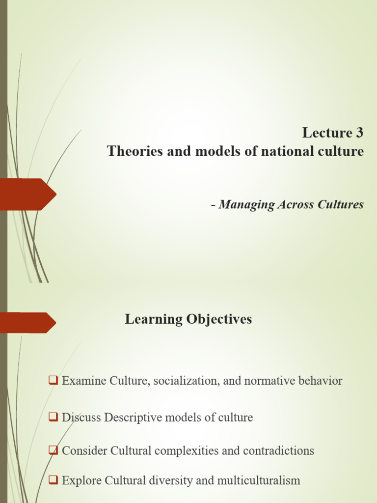 Lecture 3-Theories and models of national culture | PDF | Attitude (Psychology) | Behavior