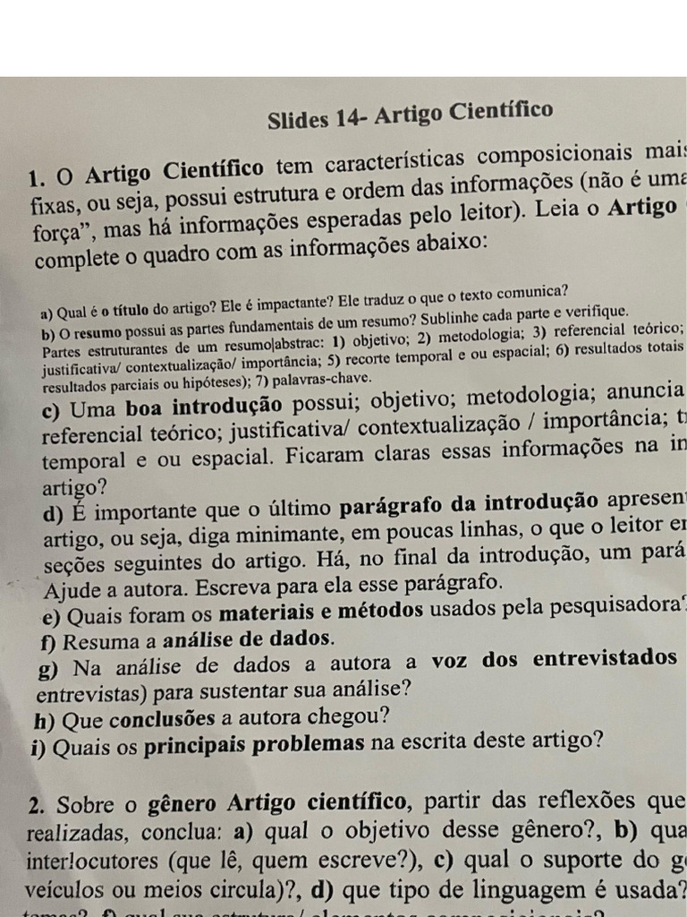 Atividade Artigo Científico | PDF