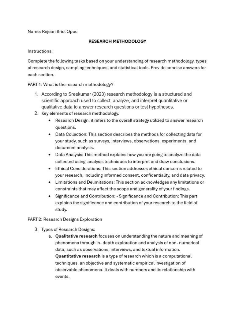 Research Methodology Overview Guide | PDF | Methodology | Quantitative Research