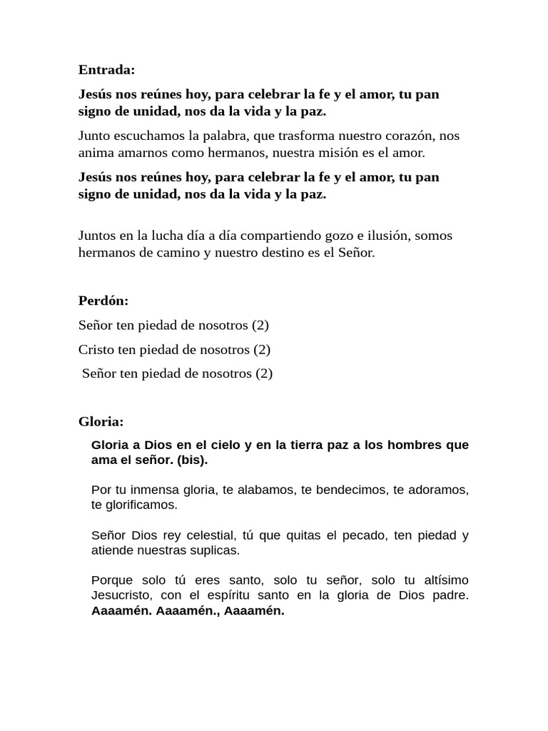 Misa Nagua | PDF | eucaristía | Creencia y doctrina cristiana