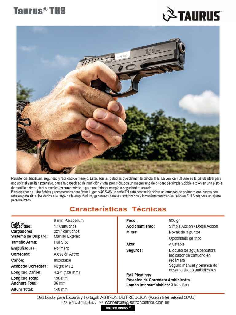 Taurus TH9 | PDF | Pistola | Revólver