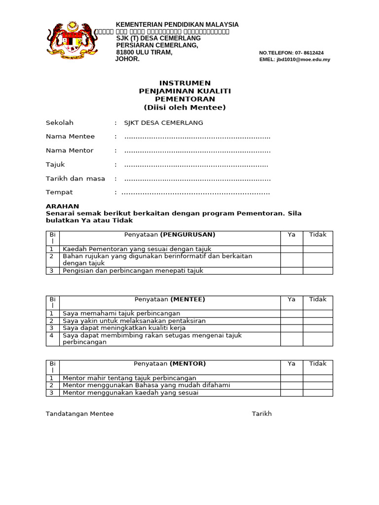 Instrumen Penjaminan Kualiti 4P Uasa | PDF