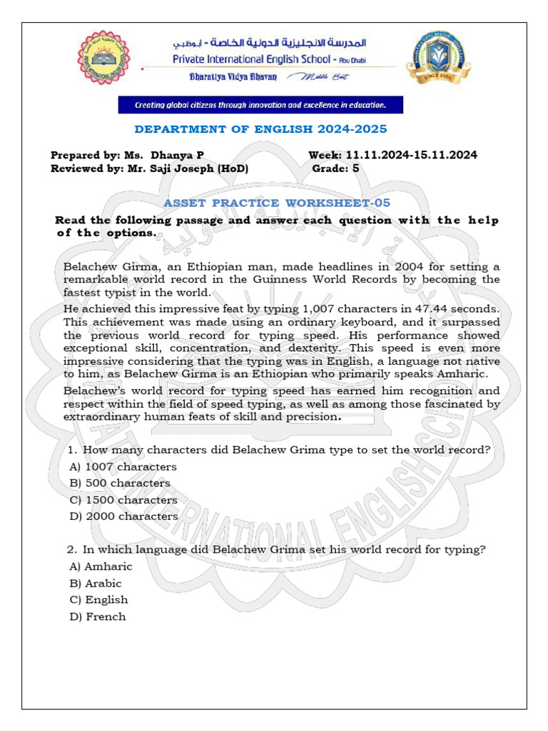 Asset Practice Worksheet-5 | PDF | Word | Social Alienation