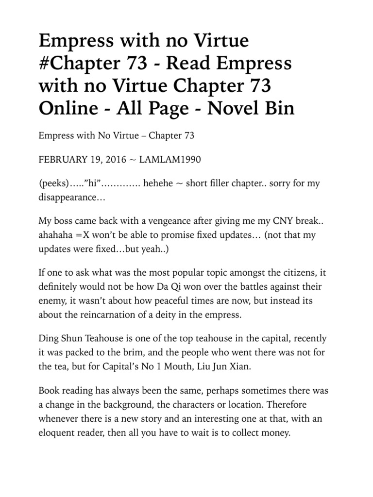 Empress With No Virtue #Chapter 73 - Read Empress With No Virtue ...