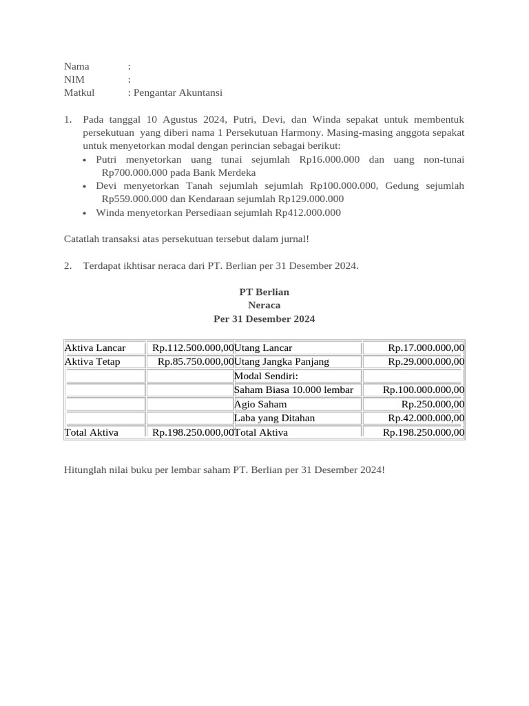 Diskusi 4 Pengantar Akuntansi | PDF