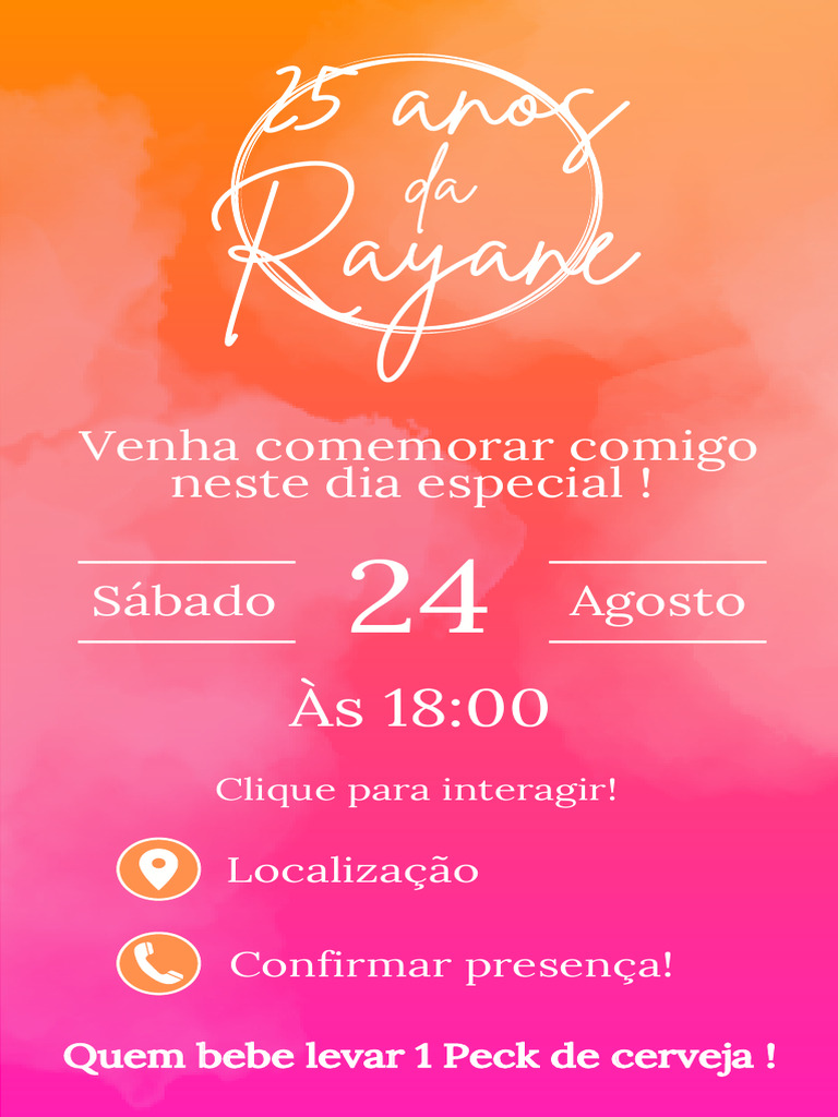 Aniversário de 25 anos da Rayane | PDF