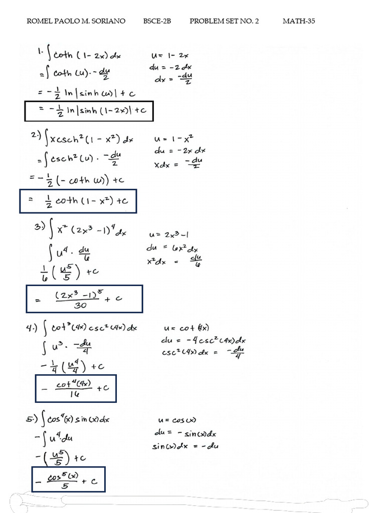 Problem Set No. 2 - Math 35 | PDF