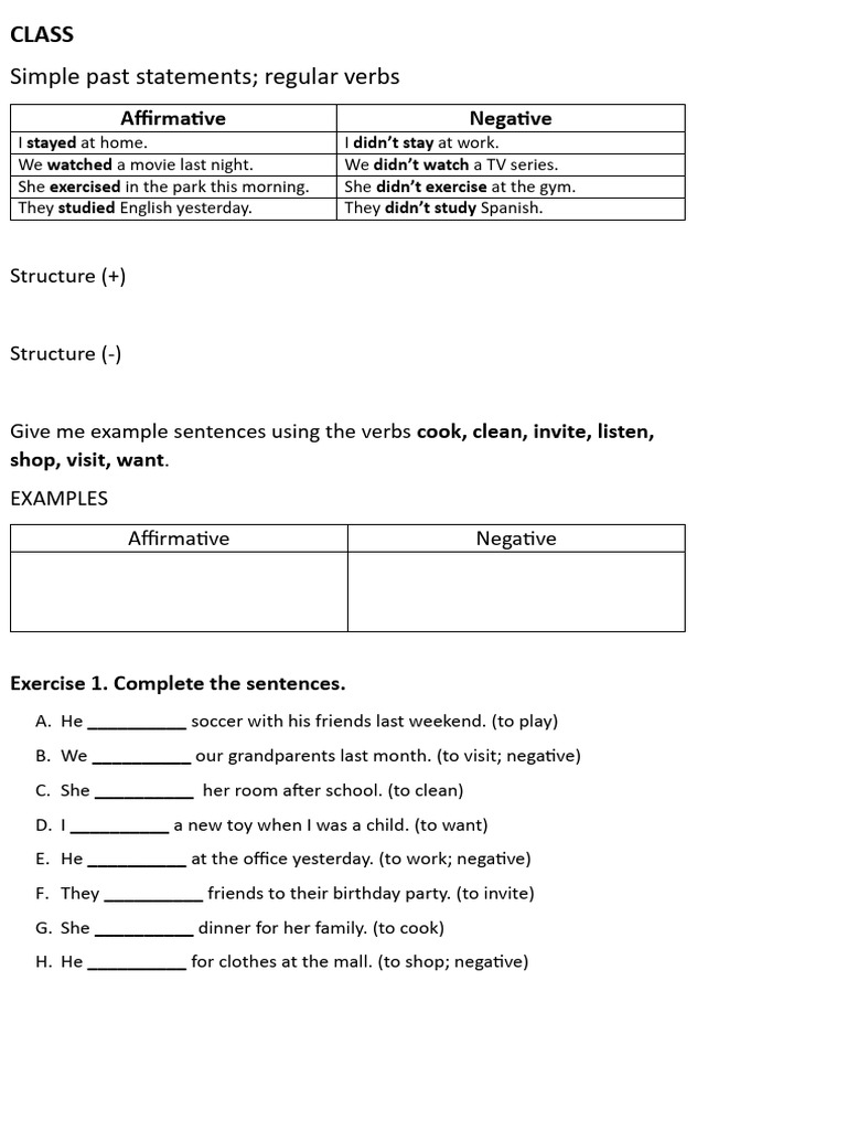 Simple Past - Review | PDF | Linguistics | Grammar