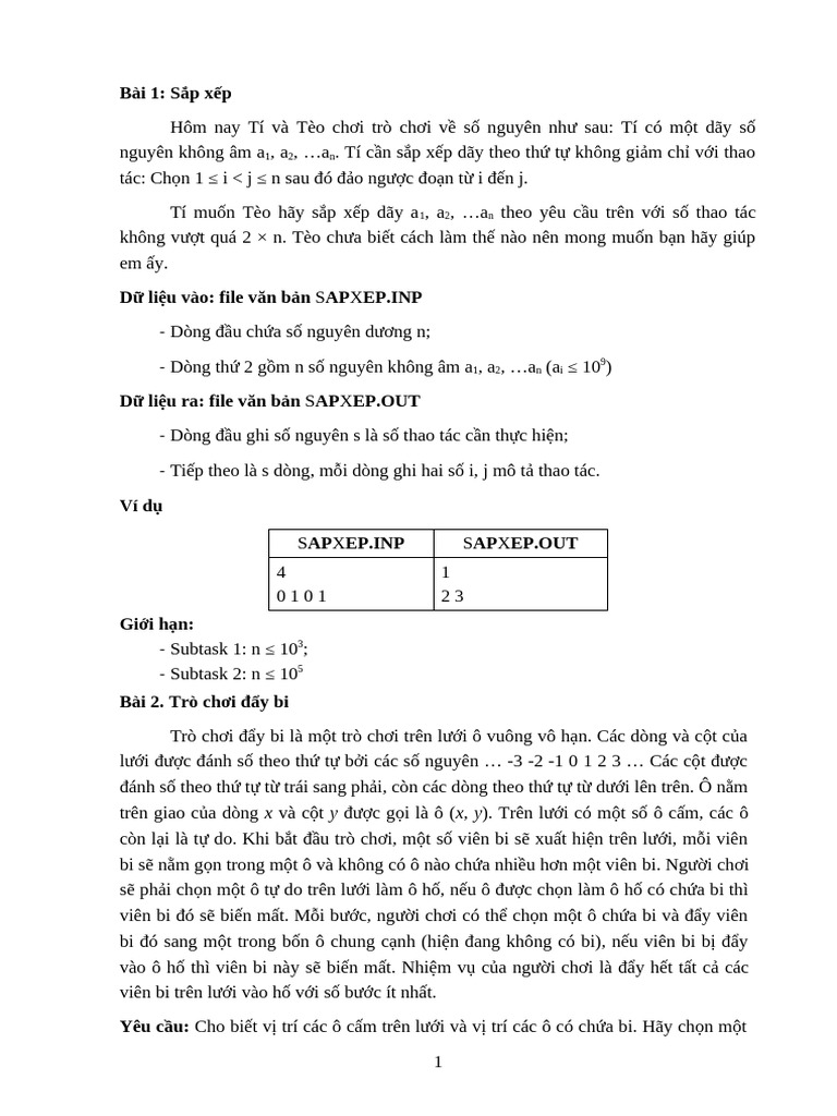 Bài 1: Sắp xếp: x y x y | PDF